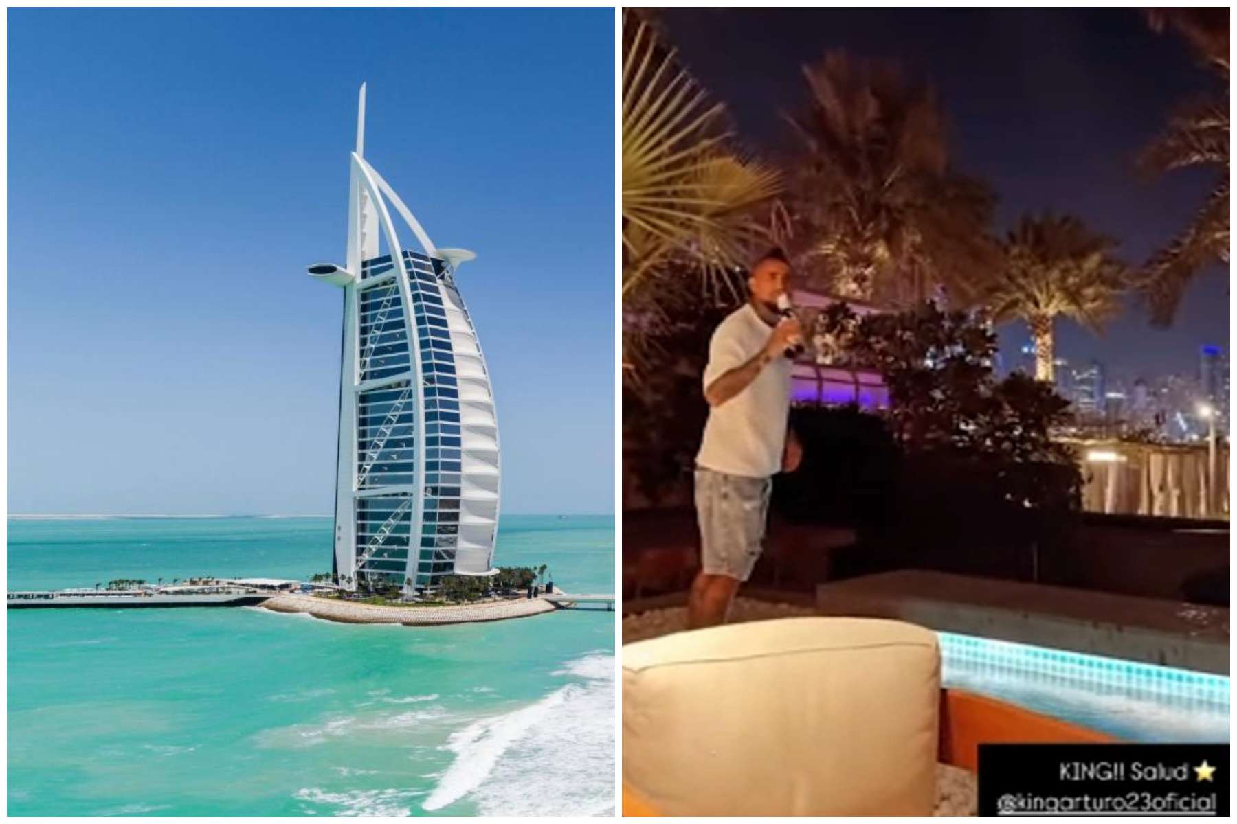 Arturo Vidal y su estadía en el exclusivo hotel 7 estrellas de Dubái ...